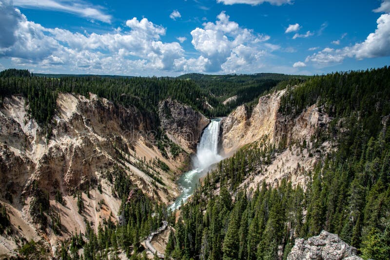 Lower Fall at the Grand Canyon of Yellowstone Stock Photo - Image of ...