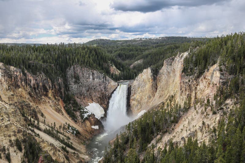 Yellowstone National Park Waterfall Stock Image - Image of fossil ...