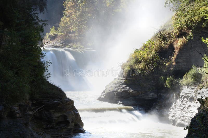 The `Lower Falls` at Letchworth Park Stock Image - Image of county ...