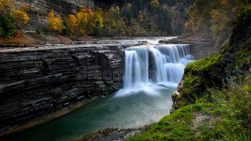 Lower Falls at Letchworth State Park Stock Image - Image of letchworth ...