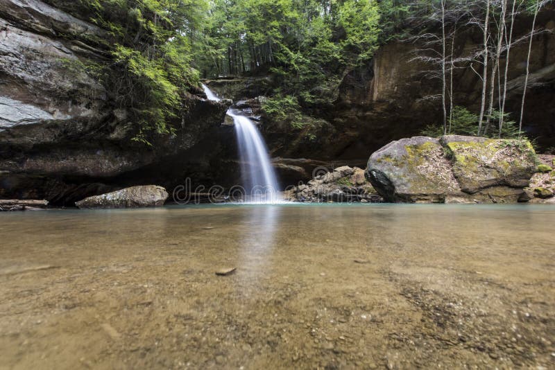 Lower Falls, Old Man S Cave, Hocking Hills State Park, Ohio Stock Image ...