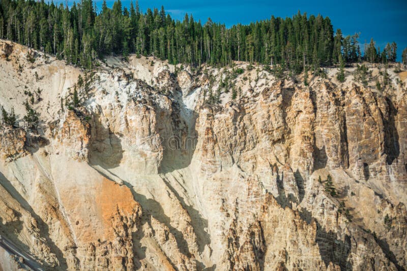 Lower Falls of the Yellowstone from Artist Point Stock Image - Image of ...