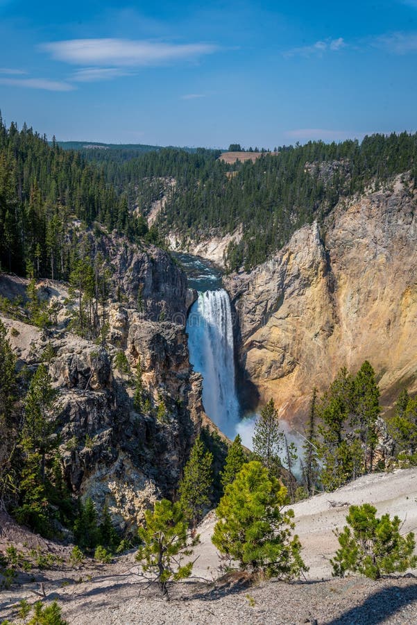 Lower Falls of Yellowstone Canyon Stock Image - Image of rocky, river ...