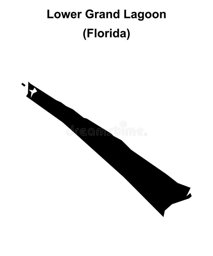 Lower Grand Lagoon Outline Map Stock Illustration - Illustration of ...