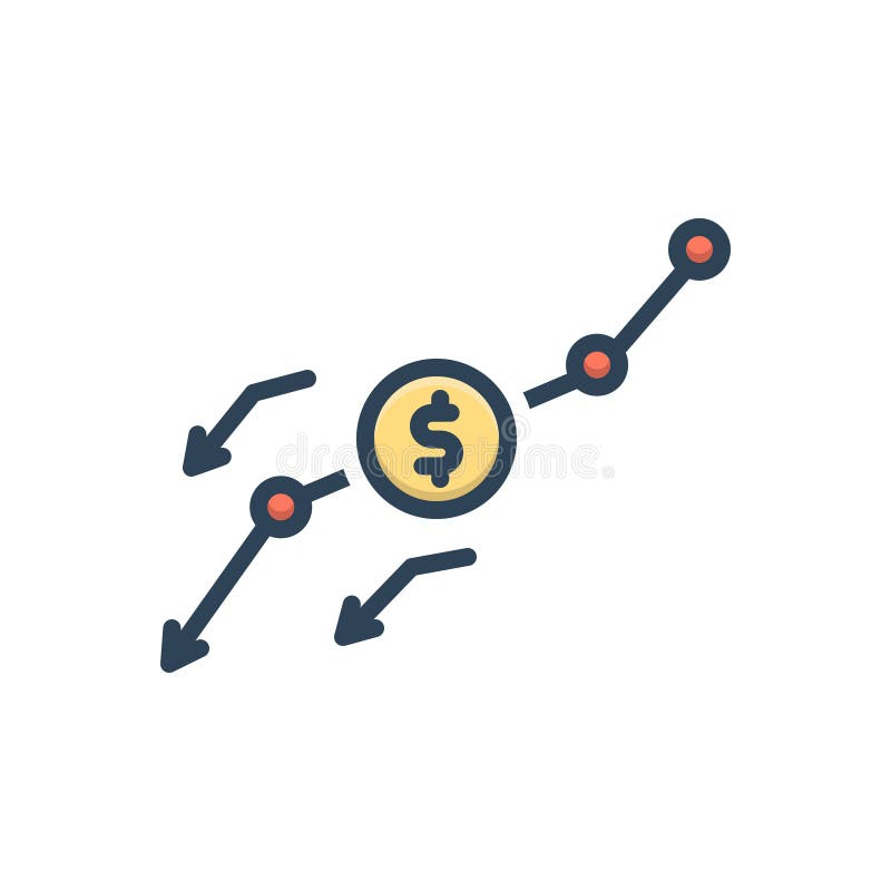 Color Illustration Icon for Lower, Reduce and Revenue Stock ...