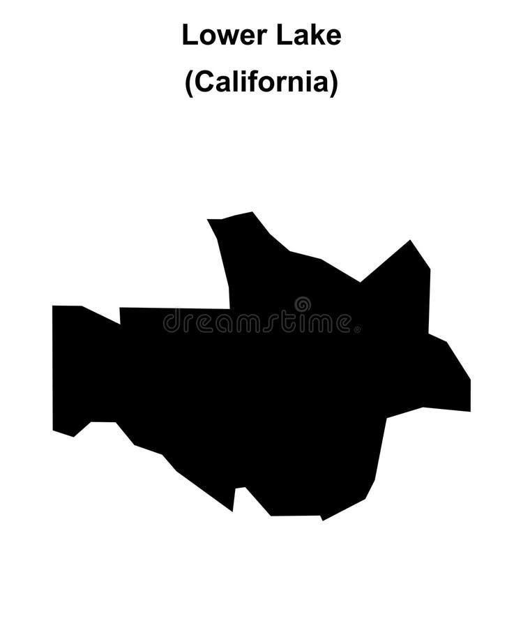 Lower Lake outline map stock illustration. Illustration of cartography ...