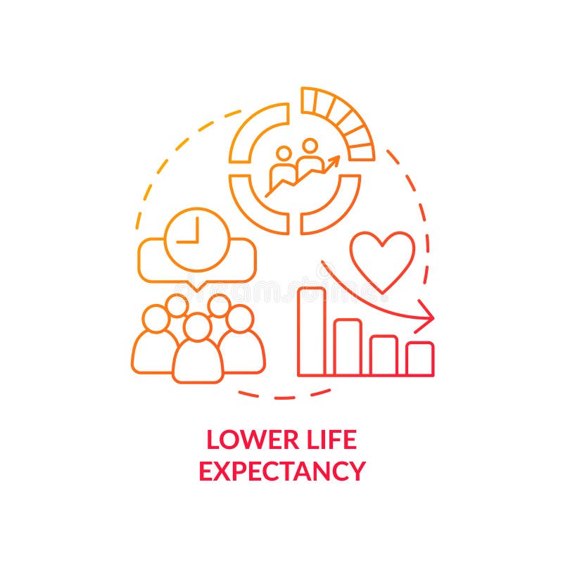 Lower Life Expectancy Red Gradient Concept Icon Stock Vector ...