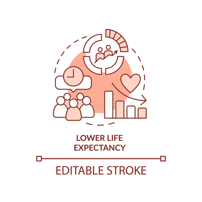 Lower Life Expectancy Terracotta Concept Icon Stock Vector ... Lower Life Expectancy Terracotta Concept Icon Stock Vector ...