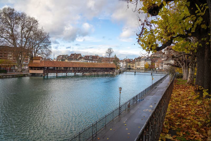 Lower Lock Bridge (Untere Schleuse Brucke) and Aare River - Thun ...