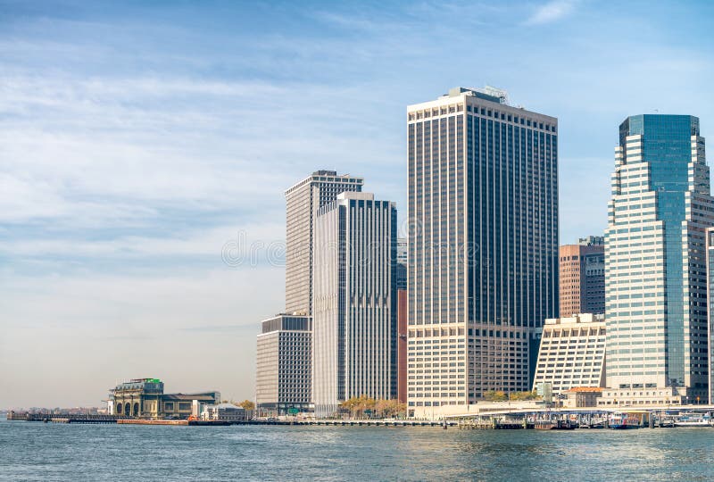 Lower Manhattan Buildings in Autumn Stock Image - Image of buildings ...