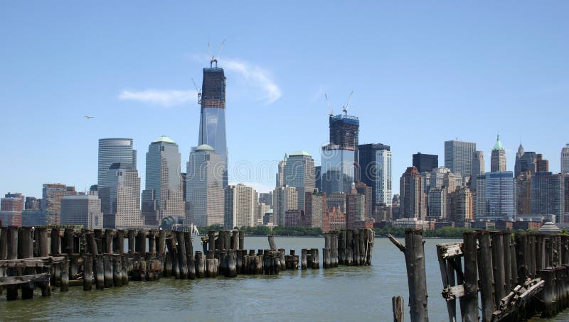 Lower Manhattan over Pier stock photo. Image of cityscape - 26170848