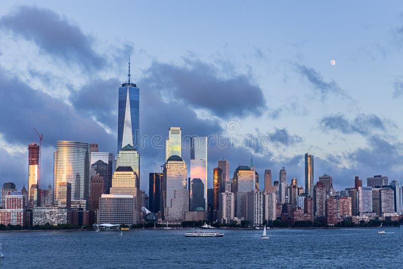 Manhattan at moon light stock image. Image of manhattan - 36477371