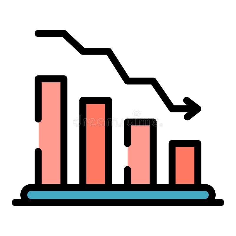Lower Money Graph Icon Color Outline Vector Stock Vector - Illustration ...