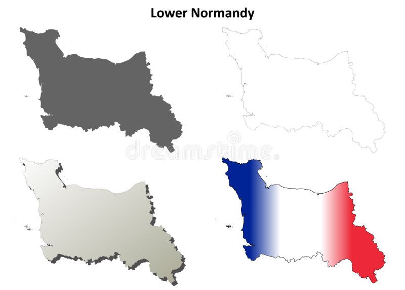 Lower Normandy Blank Outline Map Set Stock Vector - Illustration of ...