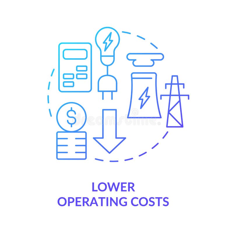 Lower Operating Costs Blue Gradient Concept Icon Stock Vector ...