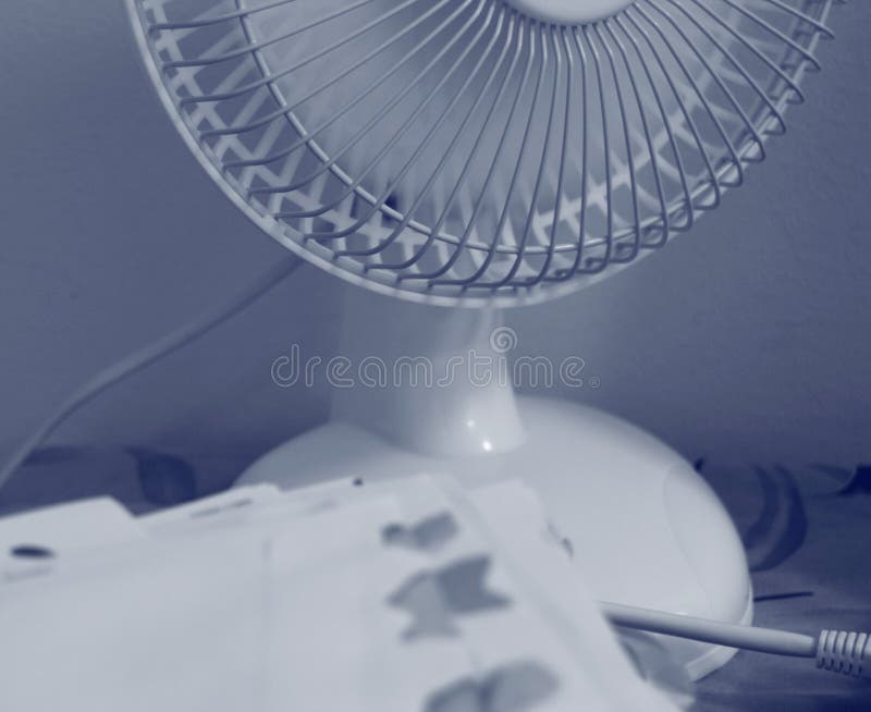 A Portable Table Fan in Working Mode Stock Photo - Image of cool ...