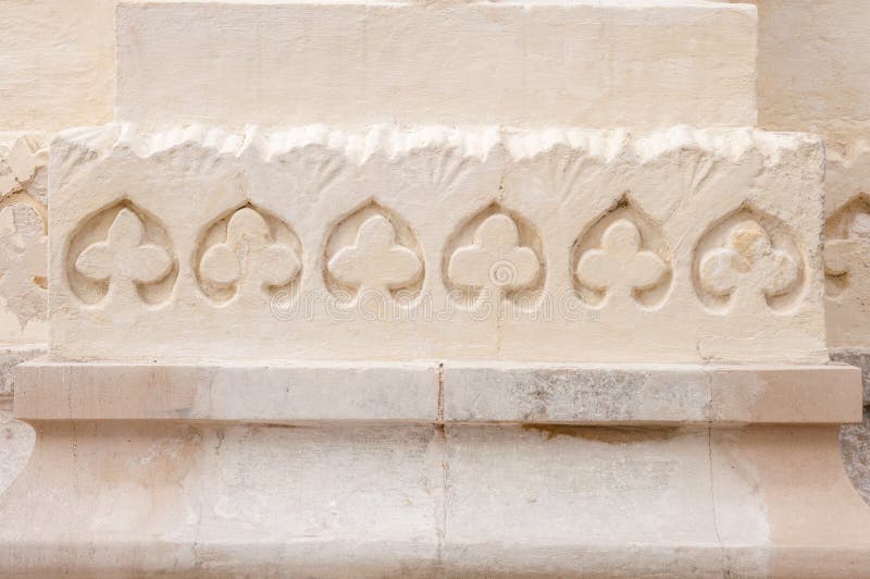 The Lower Part of the Old Column with Bas-reliefs Stock Image - Image ...