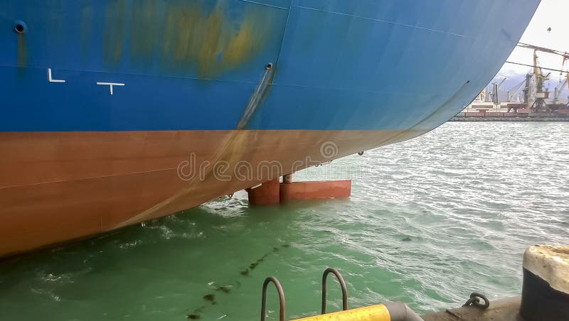 The Lower Part of the Ship Near the Water. the Ship is on the Quay in ...