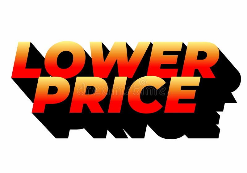 Lower Price. Text Effect with Modern Colors and 3D Font Look Stock ...