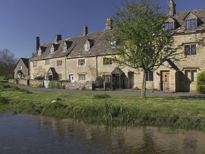 Lower Slaughter Village Cotswolds Gloucestershire Midlands England ...