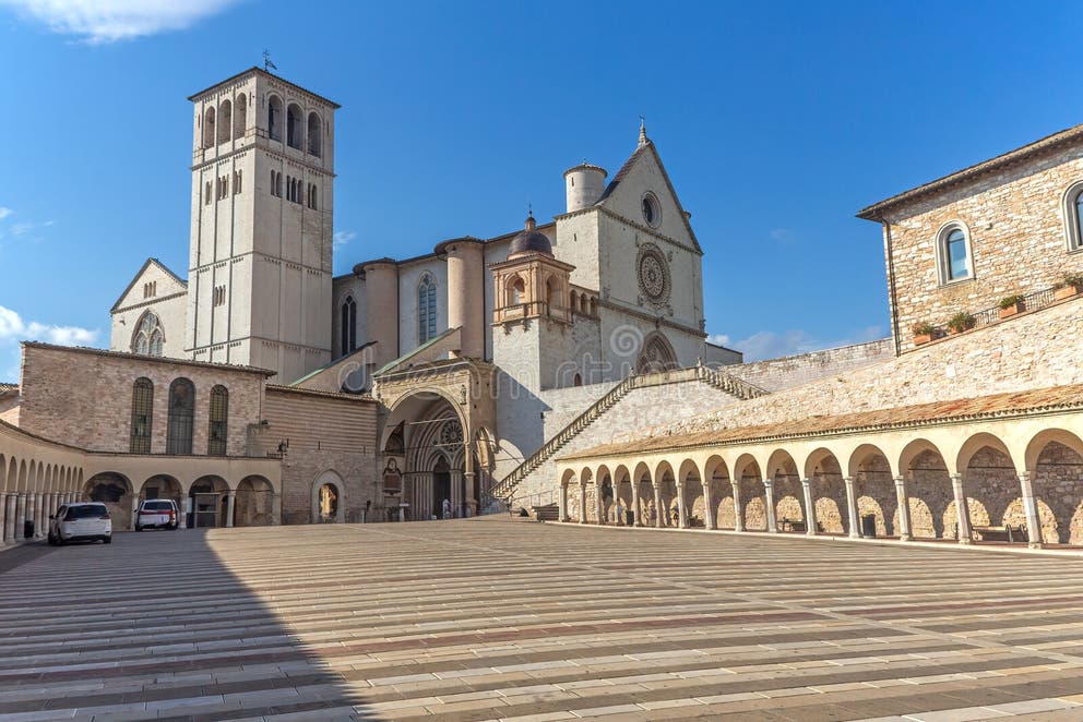 Lower Square of St Francis in Assisi. Umbria Stock Image - Image of ...