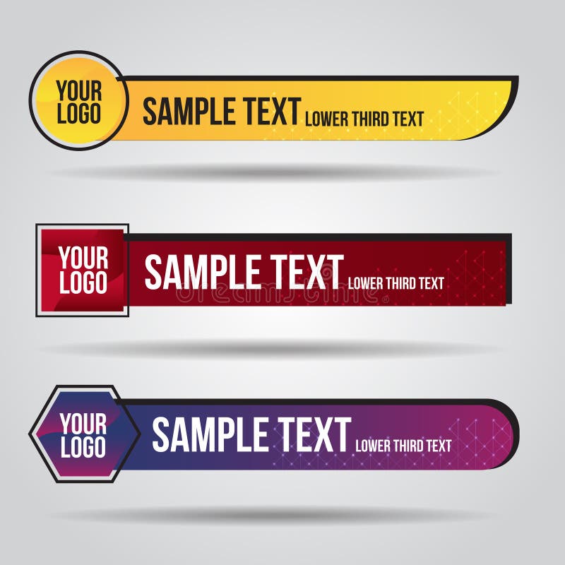 Lower Third Red Blue and Orange Design Template Modern Contemporary ...