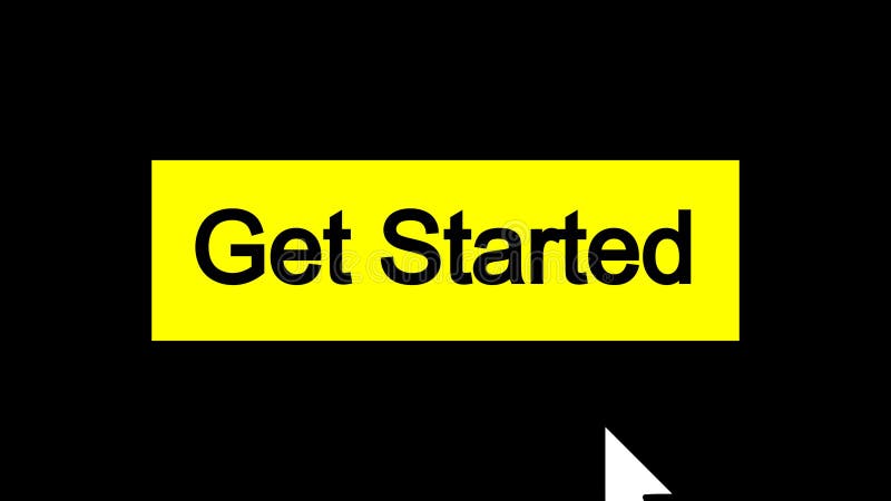 Rectangular Get Started Button Animation, Black and Yellow Stock Video ...
