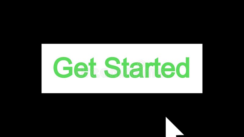 Rectangular Get Started Button Animation, Green and White Stock Video ...