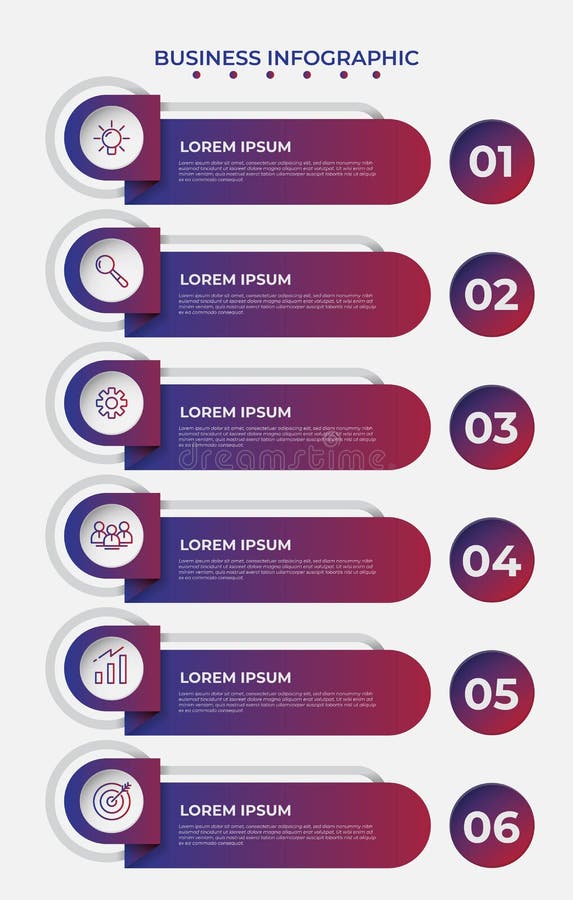 Lower Third or Infographic Template in Blue Red Gradient and Numbering ...
