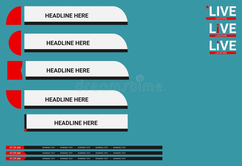 Lower Third Template. Set of TV Banners and Bars for News and Sport ...