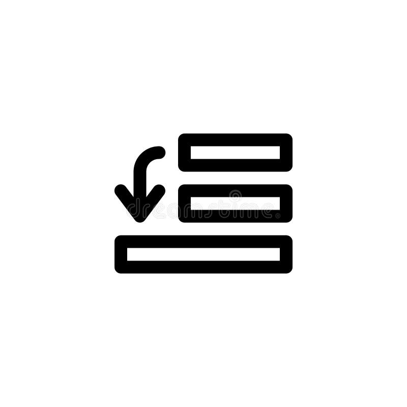 Lower to Bottom Icon stock vector. Illustration of office - 181838680