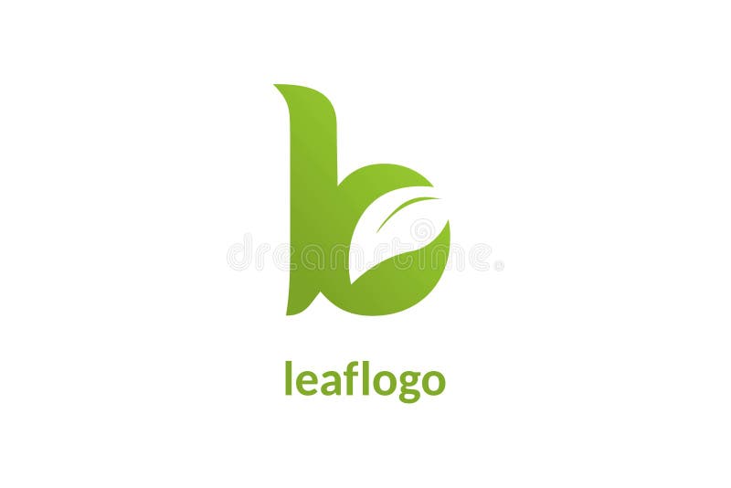 Lowercase B Letter and Leaf Logo Illustration Vector Stock Vector ...