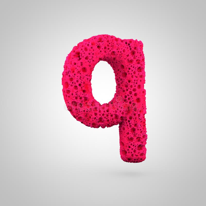 Lowercase Cor-de-rosa Da Letra Q Da Esponja Isolado No Fundo Branco ...
