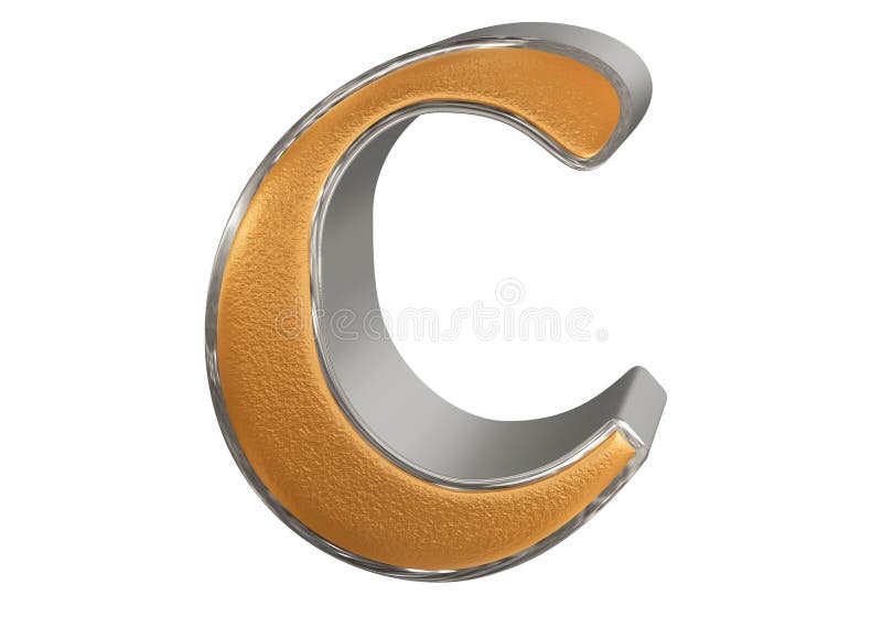 Lowercase Letter C, Isolated on White, with Clipping Path, 3D Il Stock ...