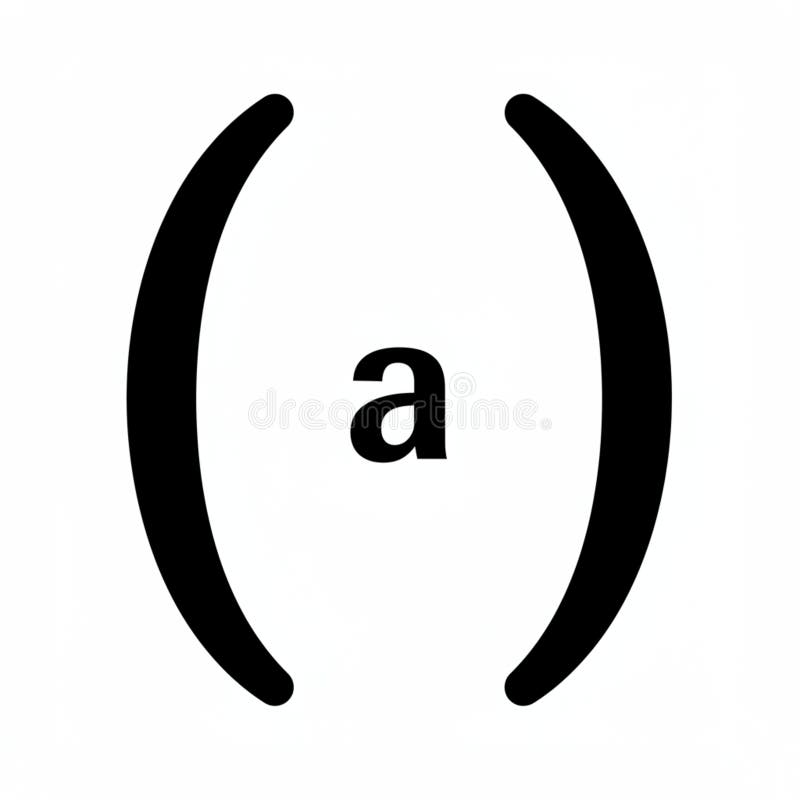 A Lowercase Letter "a" is Centered between Two Large, Black Curved ...