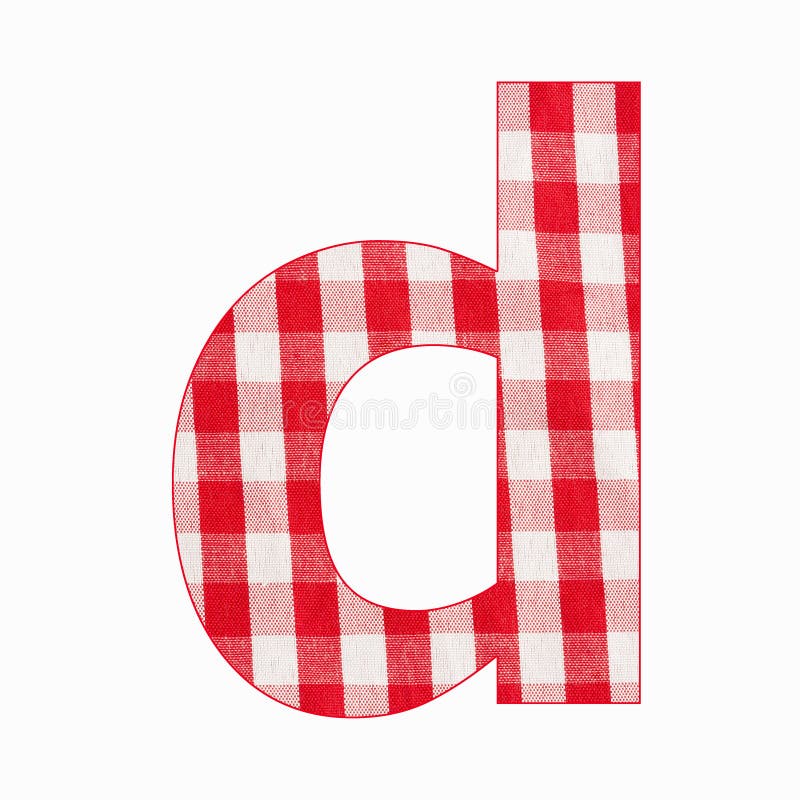 Lowercase Letter D of the Alphabet - Red Checkered Fabric Tablecloth ...
