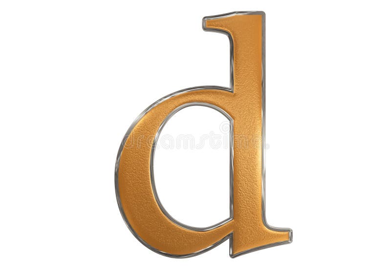 Lowercase Letter D Isolated White Clipping Path 3d Il Stock ...