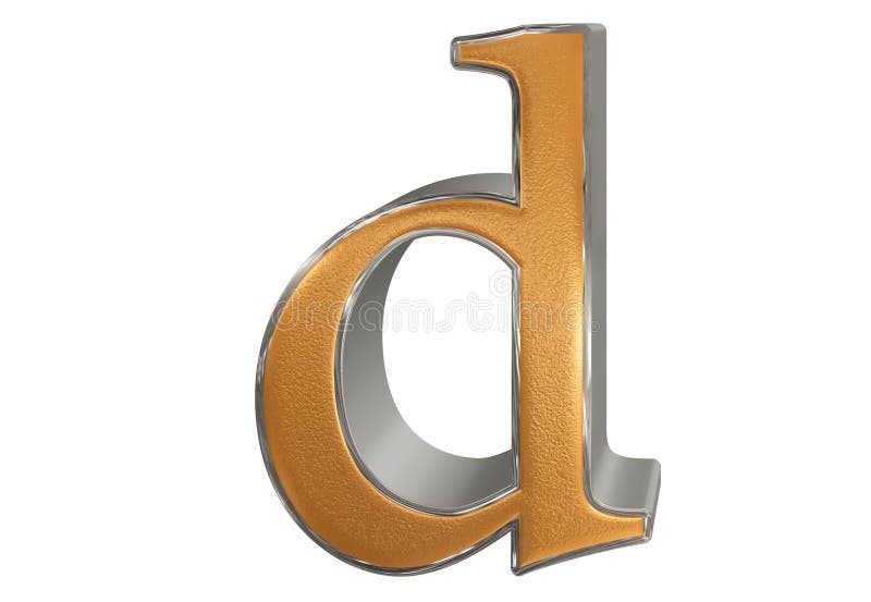Lowercase Letter D Isolated White Clipping Path 3d Il Stock ...