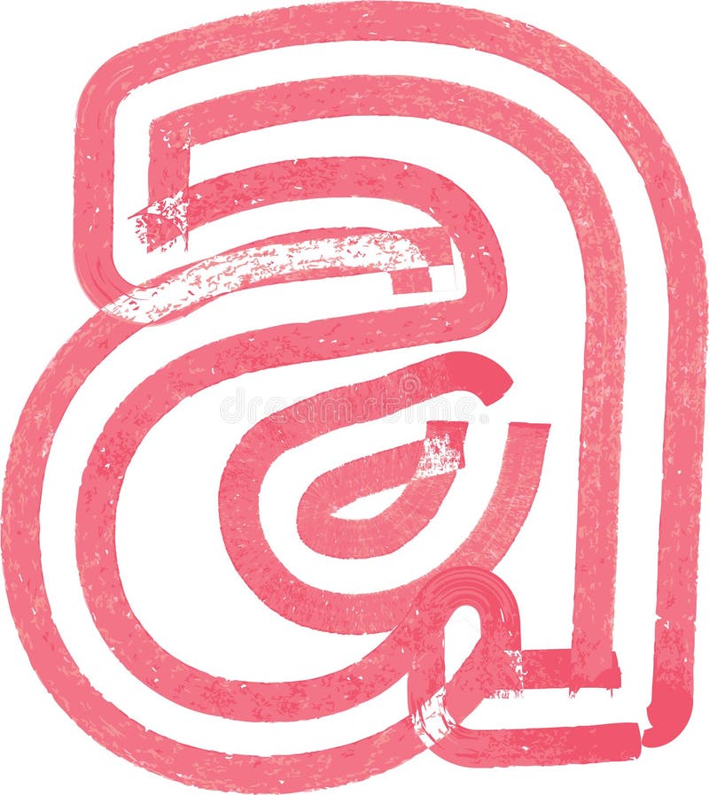 Lowercase Letter a Drawing with Red Marker Stock Vector - Illustration ...
