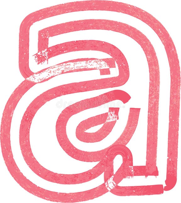 Lowercase Letter a Drawing with Red Marker Stock Vector - Illustration ...