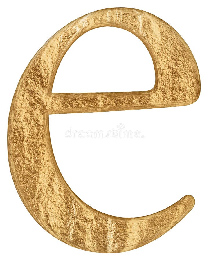 Lowercase Letter E, Isolated on White, 3D Render Stock Illustration ...