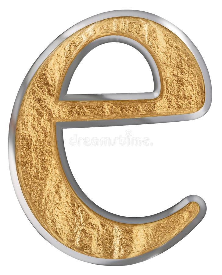 Lowercase Letter E, Isolated on White, with Clipping Path, 3D Il Stock ...