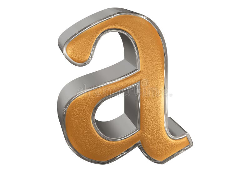 Lowercase Letter a, Isolated on White, with Clipping Path, 3D Il Stock ...