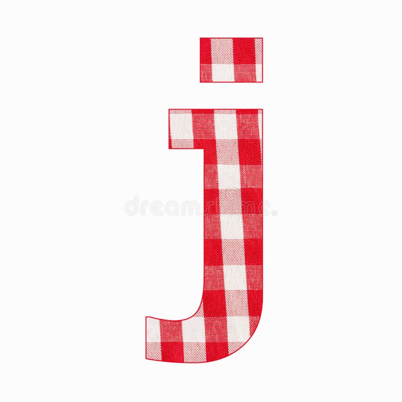 Lowercase Letter J - Red Checkered Napkin Background Stock Illustration ...