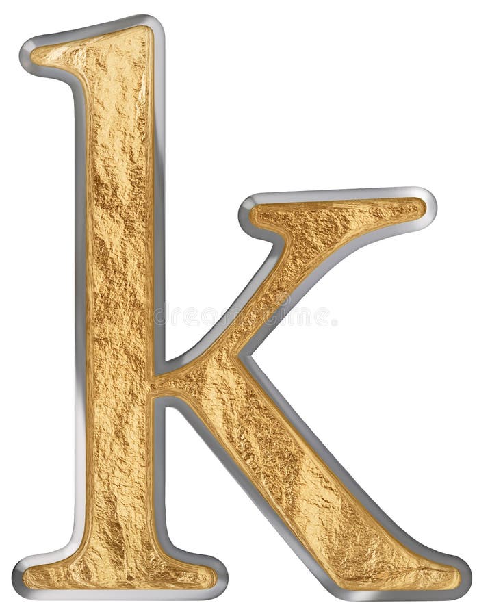 Lowercase Letter K, Isolated on White, 3D Render Stock Illustration ...