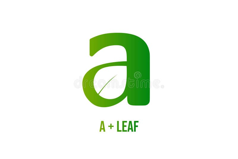 Lowercase a Letter and Leaf Logo Illustration Design Stock Vector ...