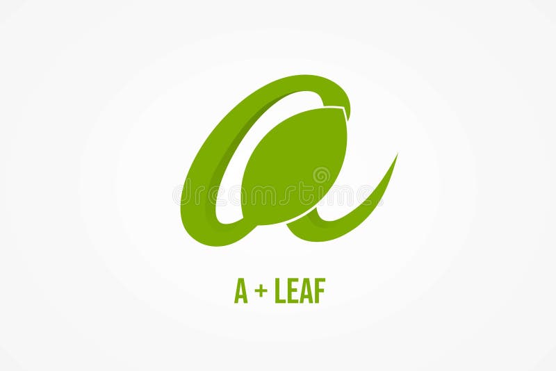 Lowercase a Letter and Leaf Logo Illustration Design Vector Stock ...