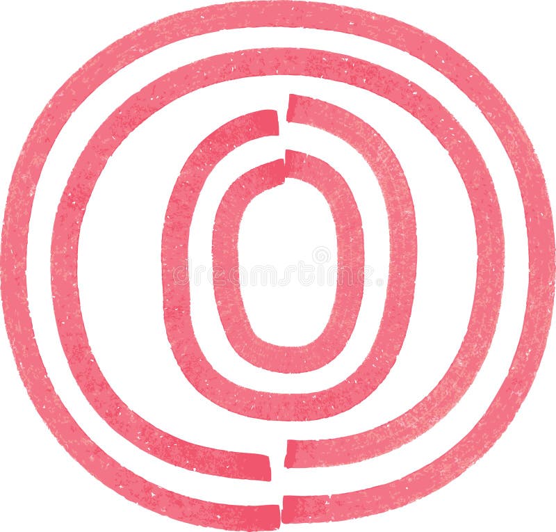 Lowercase Letter O Drawing with Red Marker Stock Vector - Illustration ...