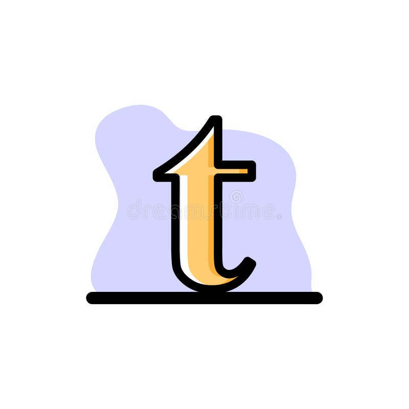Lowercase Letter T Conceptual Vector Icon Design Illustration Stock ...