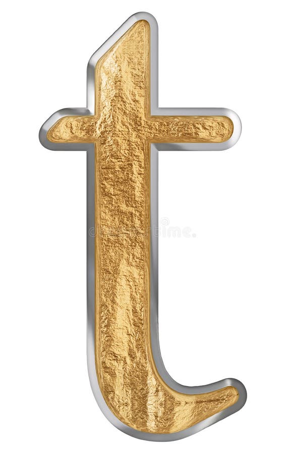 Lowercase Letter T, Isolated on White, 3D Render Stock Illustration ...